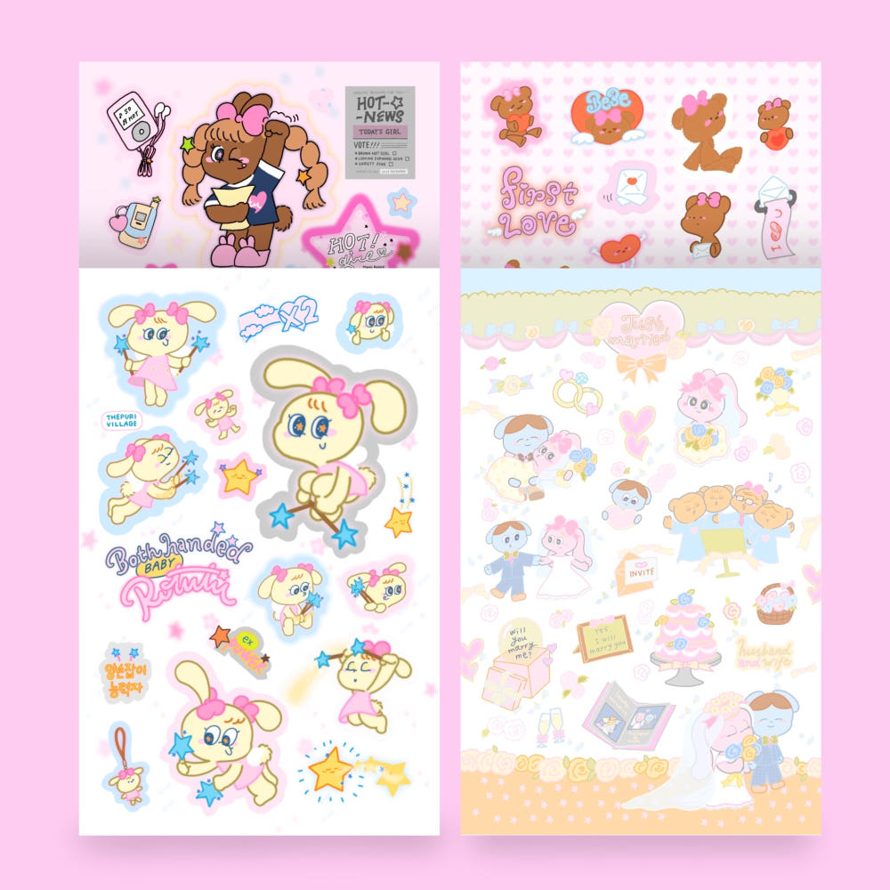 [The Puri Village] Matte Sticker Sheet (4 Options) – It's Deco Day