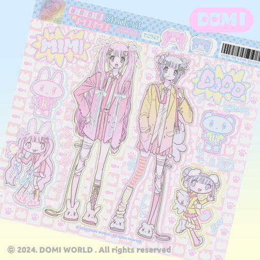 [Domi World] Dodomimi Student Cut Sticker – It's Deco Day