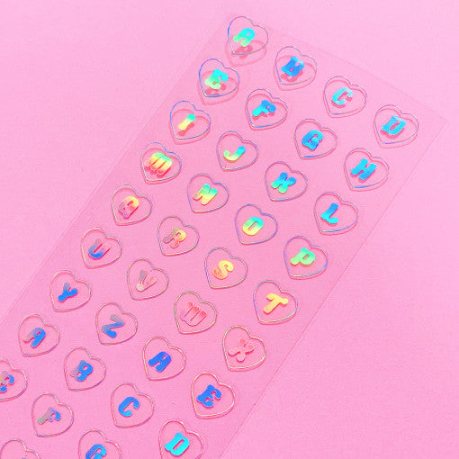 [Manta Box] Clear Heart Alphabet Deco Sticker – It's Deco Day