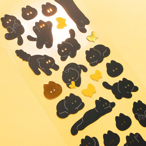 [Manta Box] Black Kitty Deco Sticker – It's Deco Day