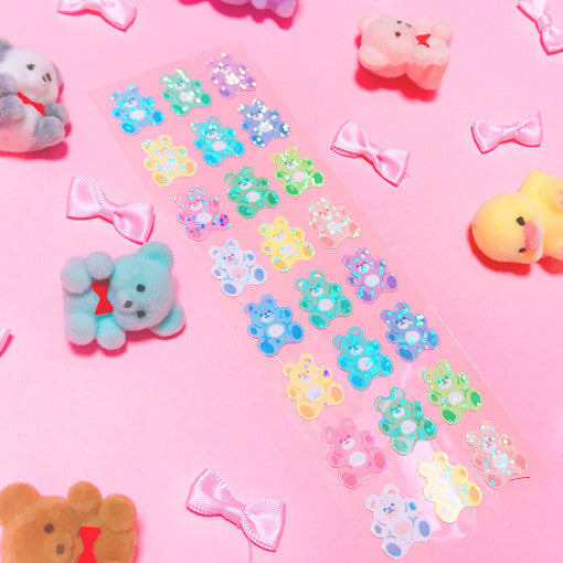 [Manta Box] Twinkle Fluffy Bear Deco Sticker – It's Deco Day