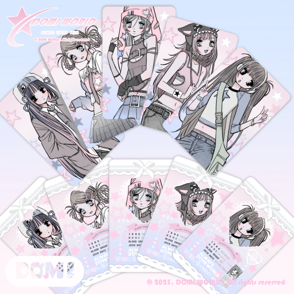 [Domi World] Pastel Daily Look 5-piece Photocard Set – It's Deco Day