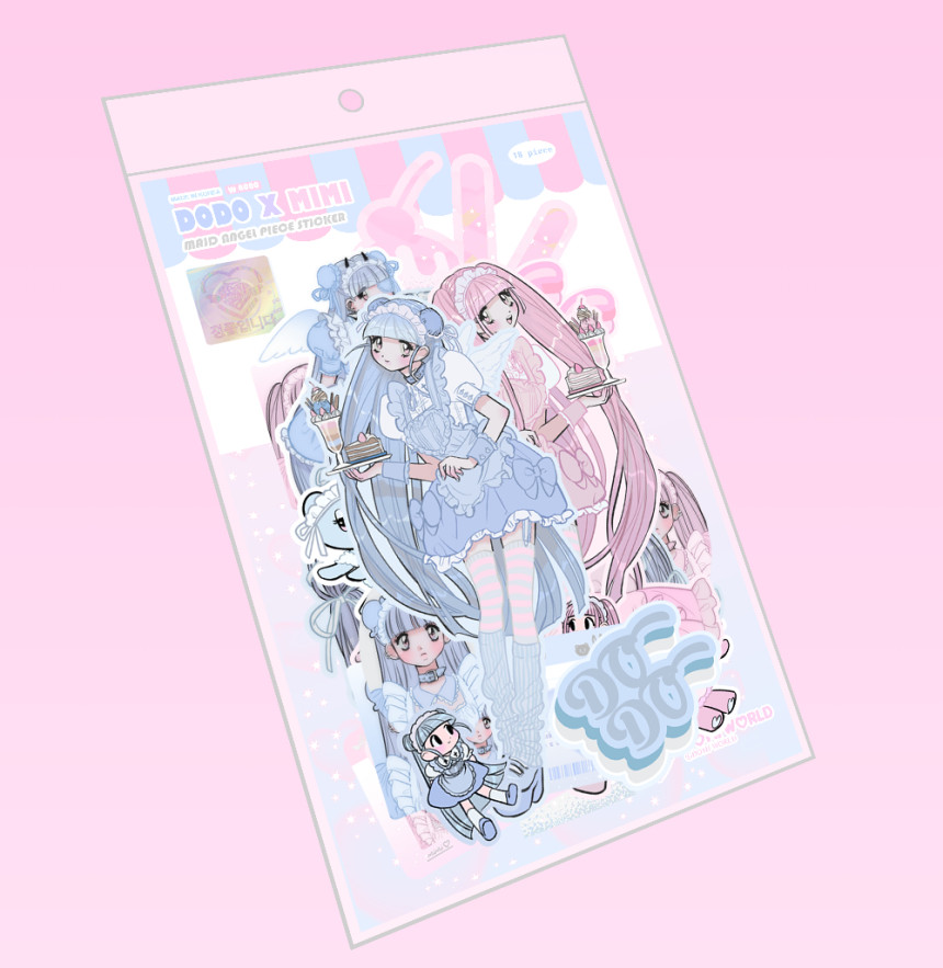 [Domi World] Dodo x Mimi Maid Angel Piece Sticker Set (18pcs) – It's ...