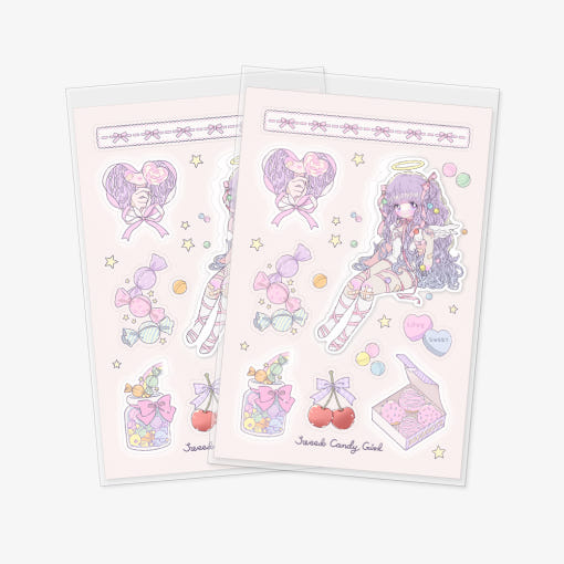 [Ugly Cute] Sweet Candy Girl Sticker Sheet – It's Deco Day