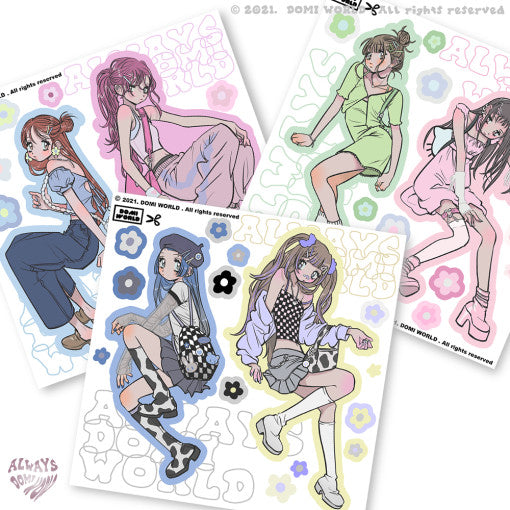 [Domi World] Cut Out Sticker Sheet (3 Types) – It's Deco Day