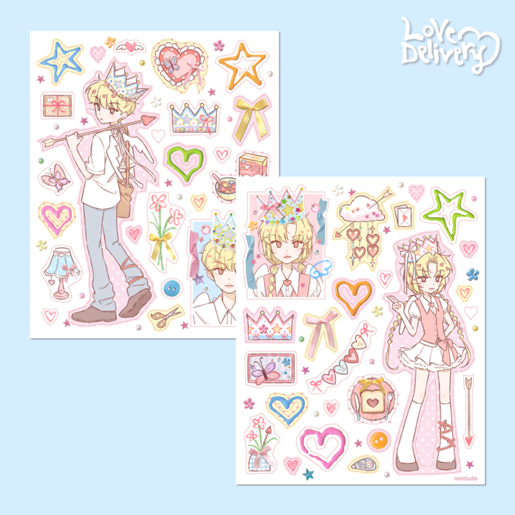 [Roontudio] Cupid Crown Sticker Sheet (2 Options) – It's Deco Day