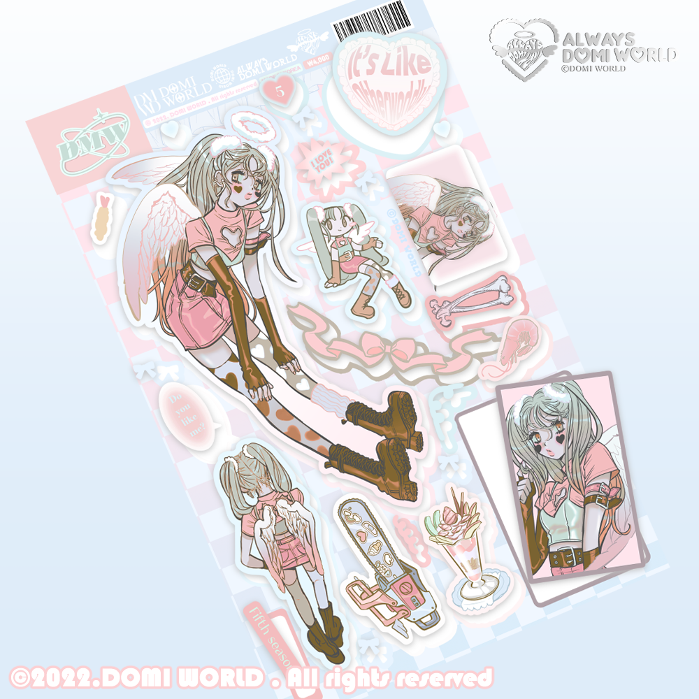 [Domi World] Heart Angel Sticker – It's Deco Day
