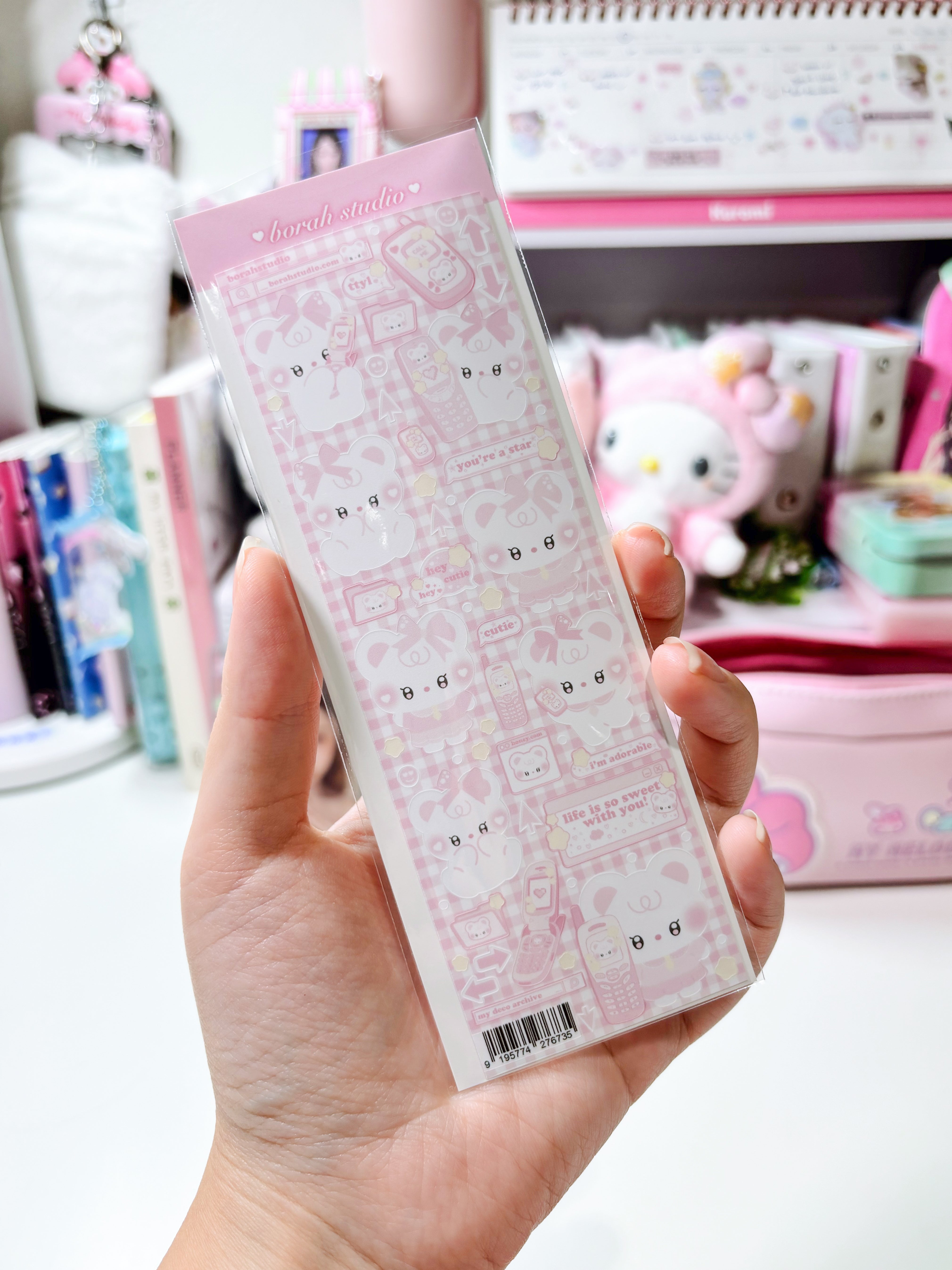 [borahstudio] Honey's Cute Inbox Deco Sticker Sheet (Pink) – It's Deco Day