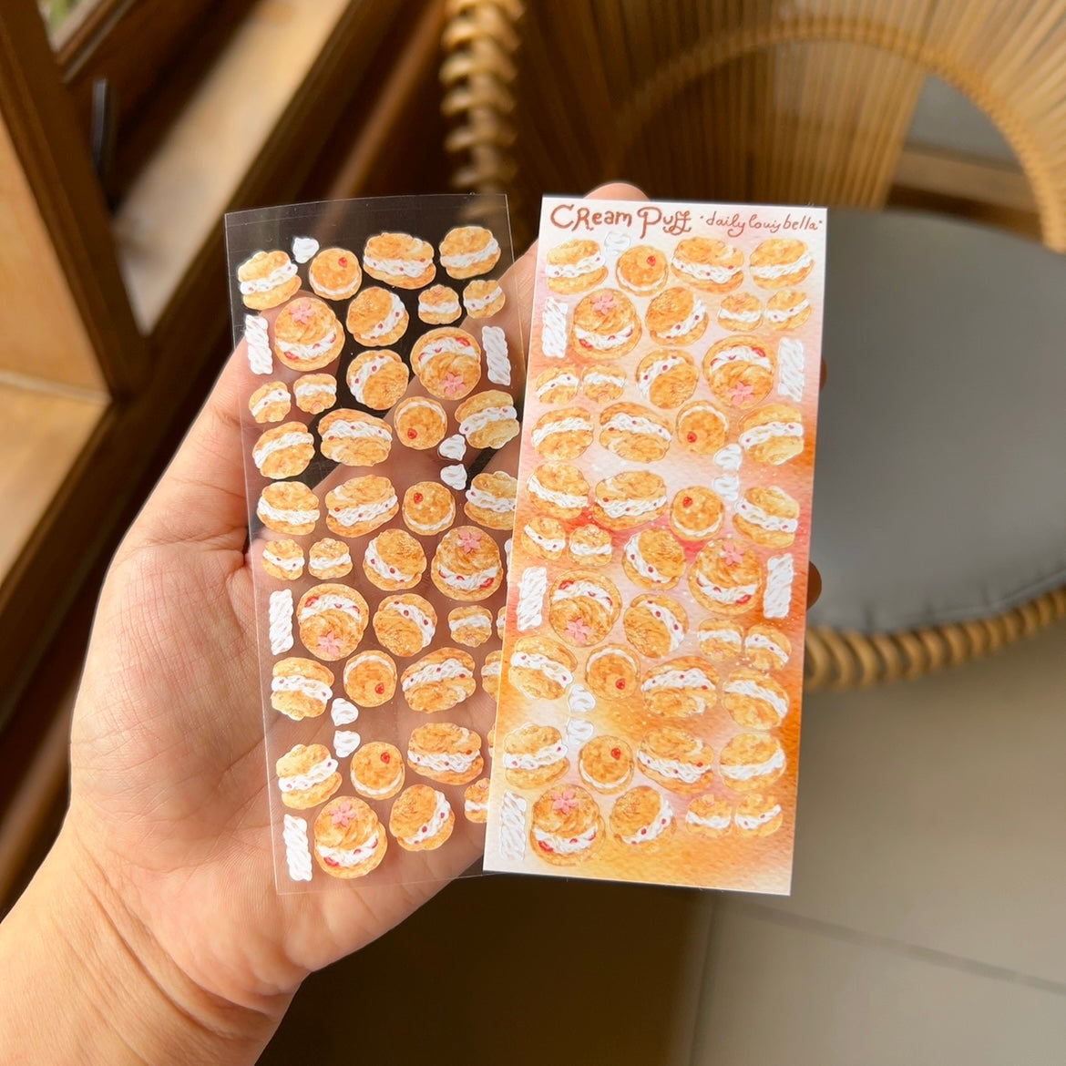 [Dailylouisbella] Cream Puff Deco Sticker (Velvet Matte) – It's Deco Day