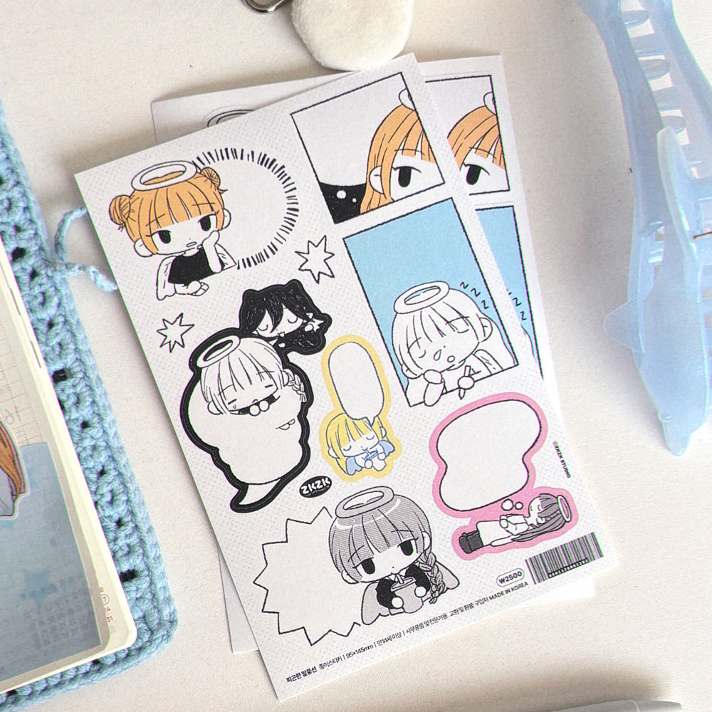 [Zkzk Studio] Sleepy Speech Bubble Sticker Sheet – It's Deco Day