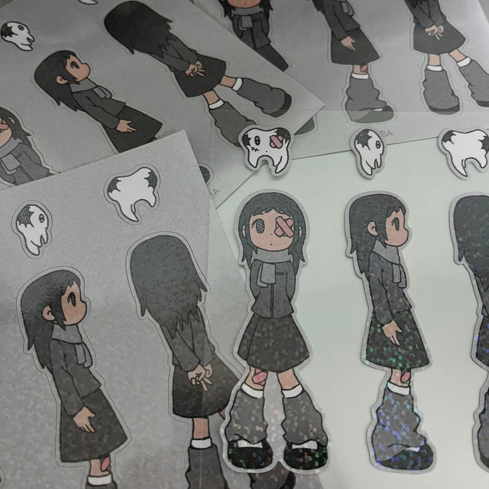 [Juba] Girl & Tears Sticker Sheet – It's Deco Day
