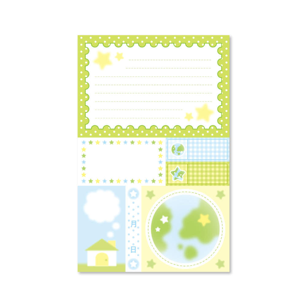 [Atoz Club] Earth Star A7 Sticker Set (5 Sheets) – It's Deco Day