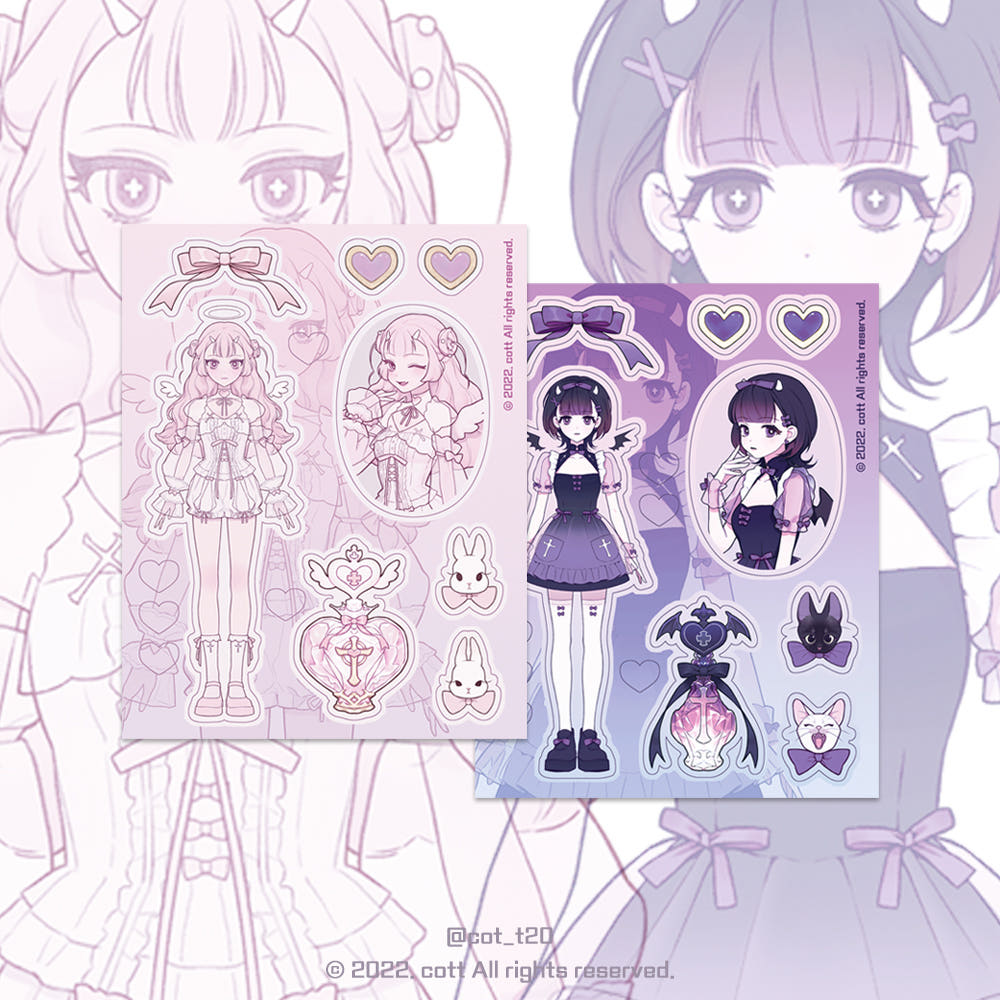 [Cott Closet] Yuyu and Mico Sticker Sheet (2 Options) – It's Deco Day