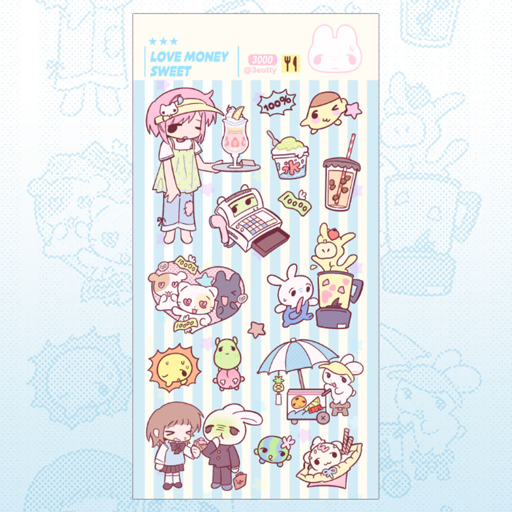 [3eotty] Love Money Sweet Deco Sticker Sheet – It's Deco Day