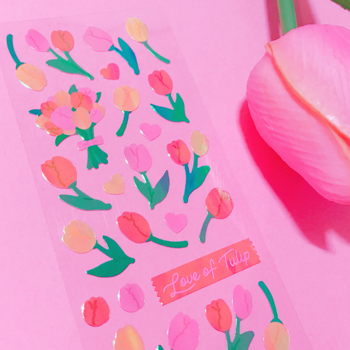 [Manta Box] Brilliant Love of Tulip Red Deco Sticker – It's Deco Day