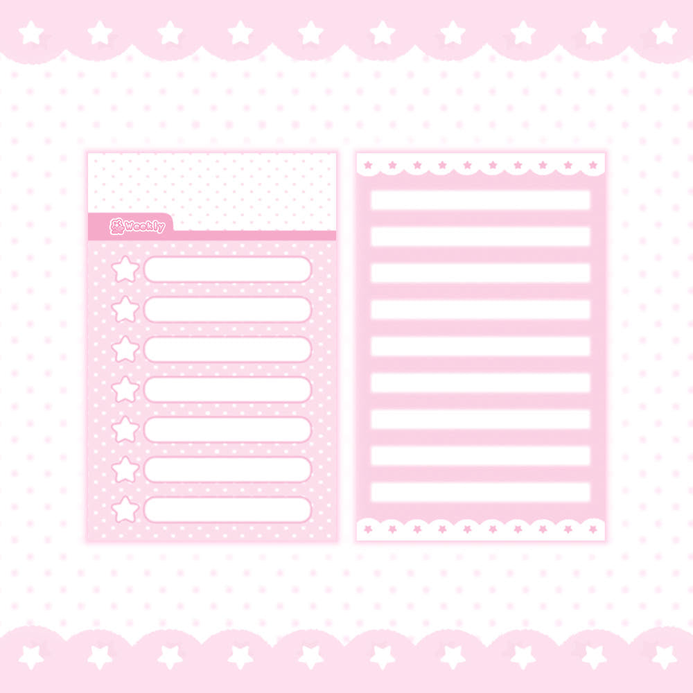 [Creamy Milky] A7 Pink Star Diary Refill – It's Deco Day