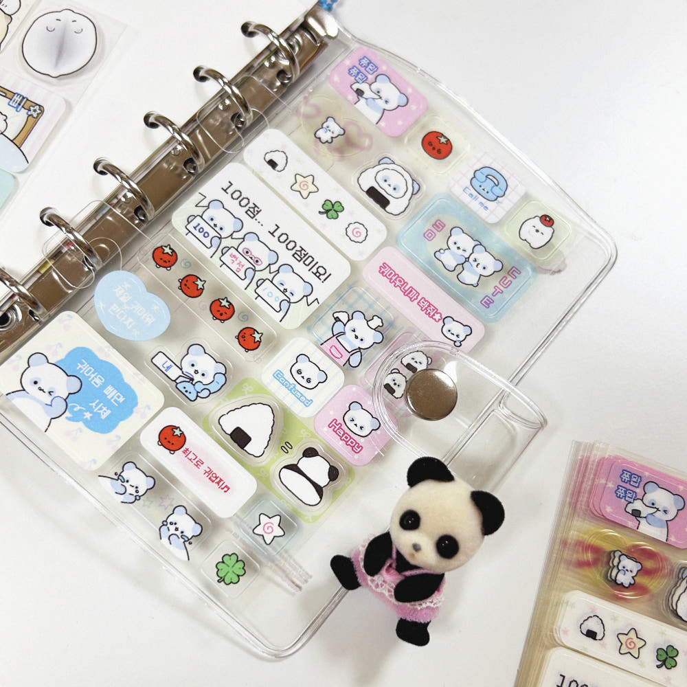 [Pompomroom] Cutest Pandachi Clear Sticker Sheet – It's Deco Day