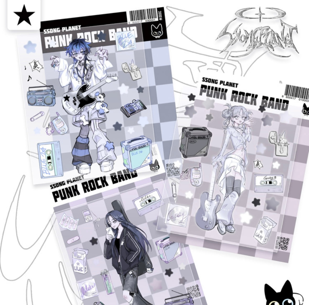 [Ssong Planet] Punk Rock Band Sticker Sheet (3 Options) – It's Deco Day