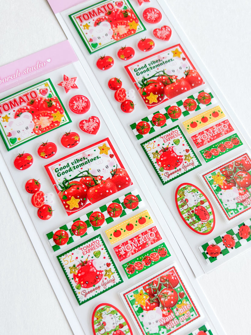 [Borah Studio] Honey's Tomato Express Deco Sticker Sheet (2 Options ...
