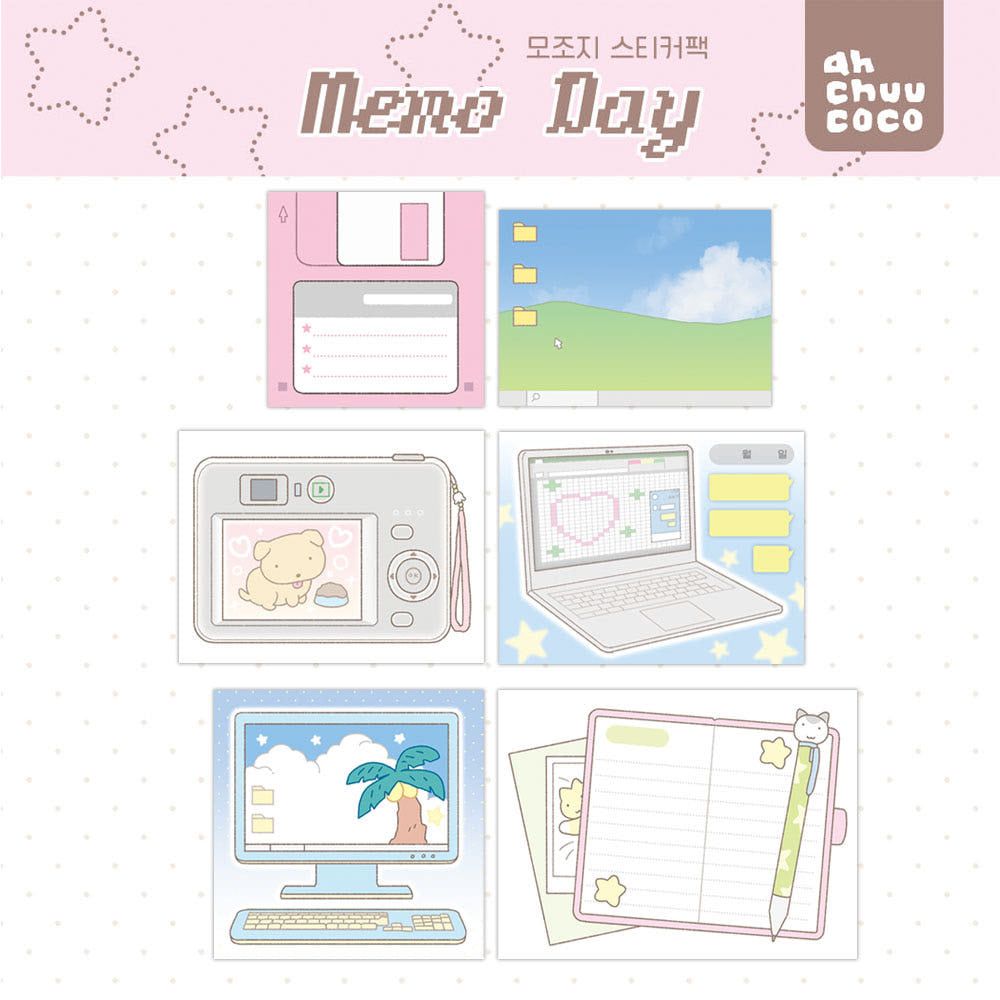 [Ahchuucoco] Memo Day Memo Sticker Set – It's Deco Day
