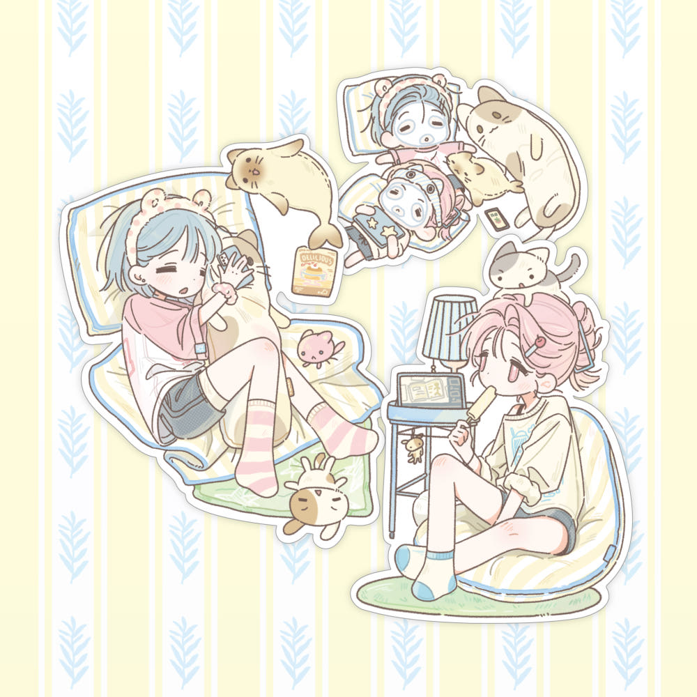 [Chocozy Family] Rolling Around Die Cut Sticker Set – It's Deco Day