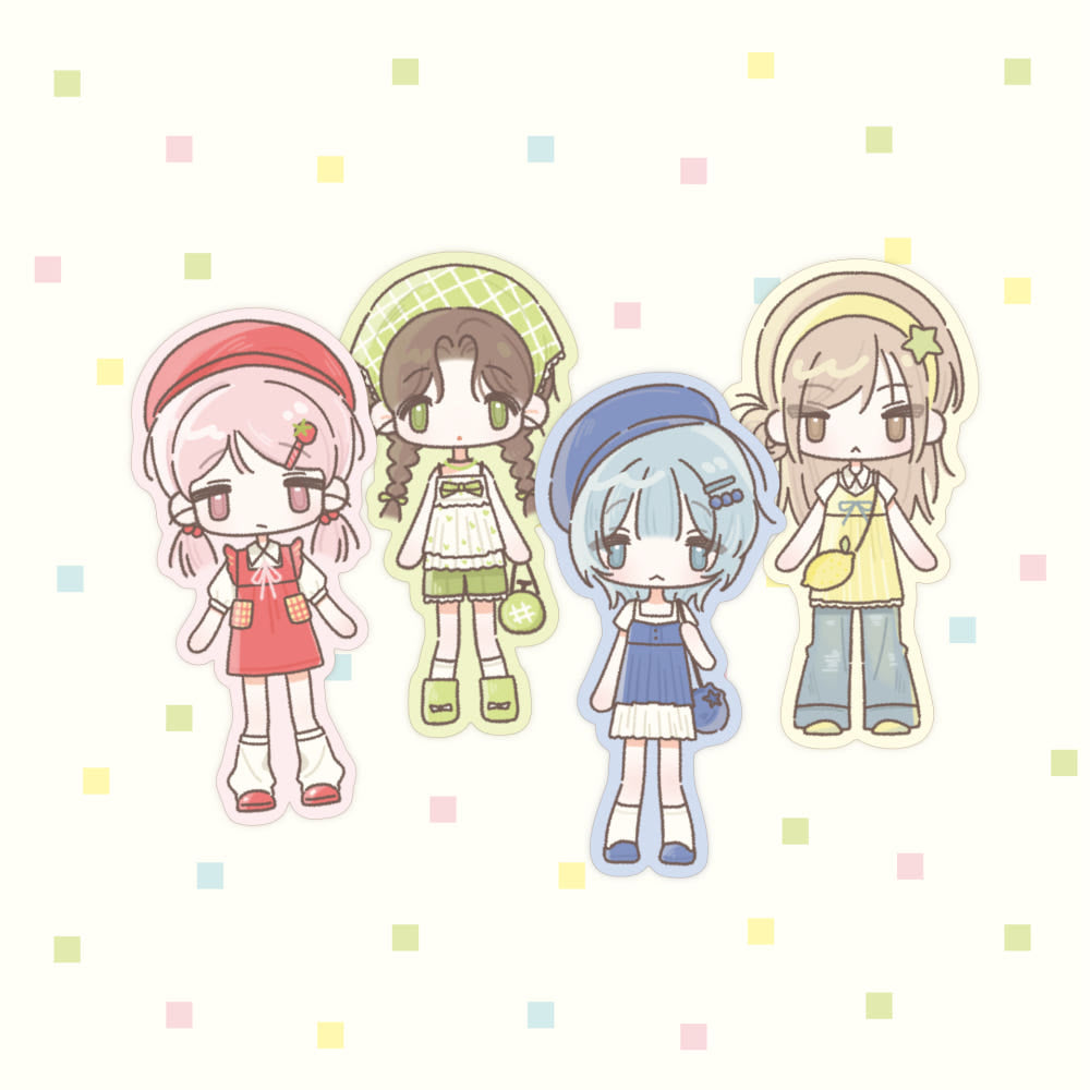 [Chocozy Family] Fruit Girls Die Cut Sticker Set – It's Deco Day