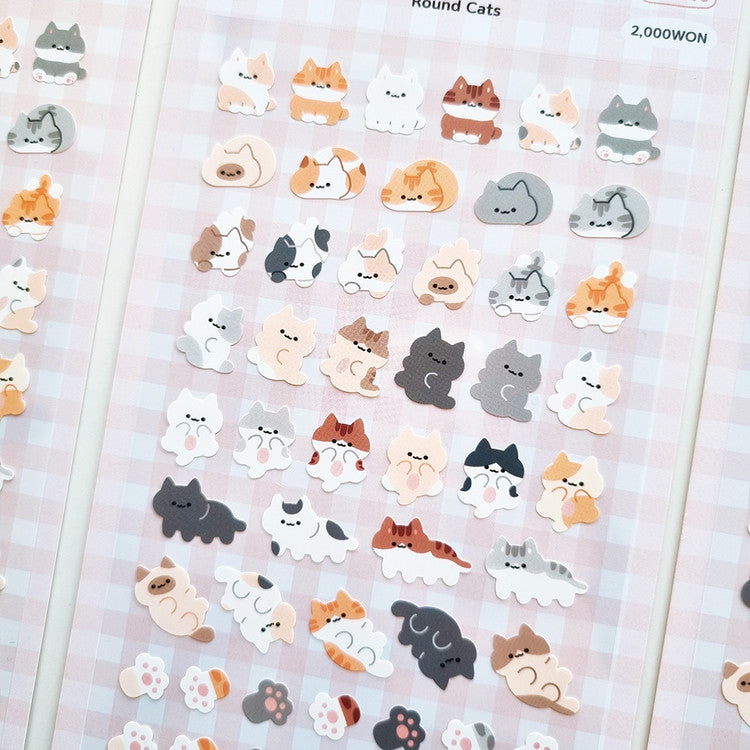 [My Mousse] Round Cats 1 Deco Sticker Sheet – It's Deco Day