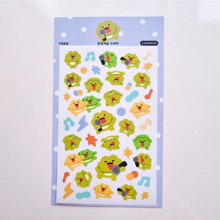 [My Mousse] Dancing Frog Deco Sticker Sheet – It's Deco Day