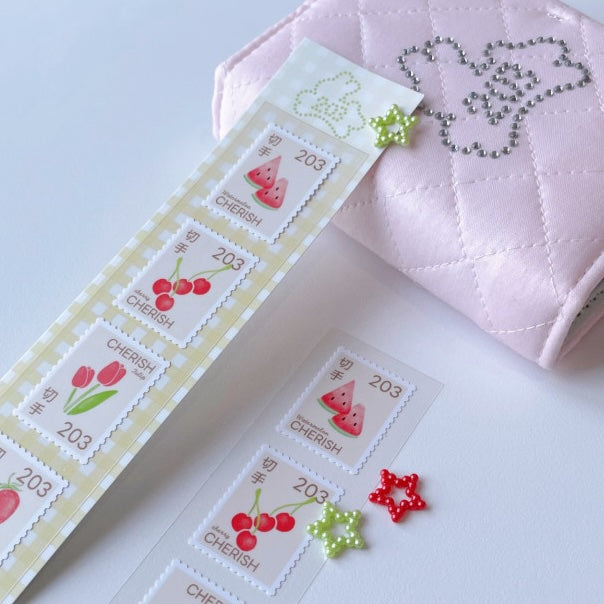[Cherish 203] Red Stamp Deco Sticker – It's Deco Day