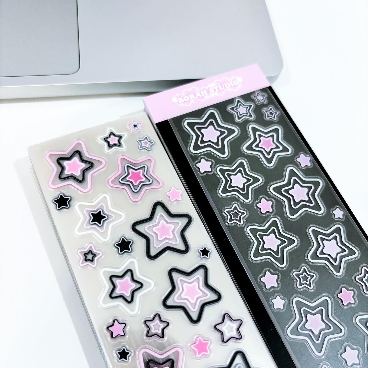 [Borah Studio] Shining Star Sticker Sheet (Pink, 2 styles) – It's Deco Day