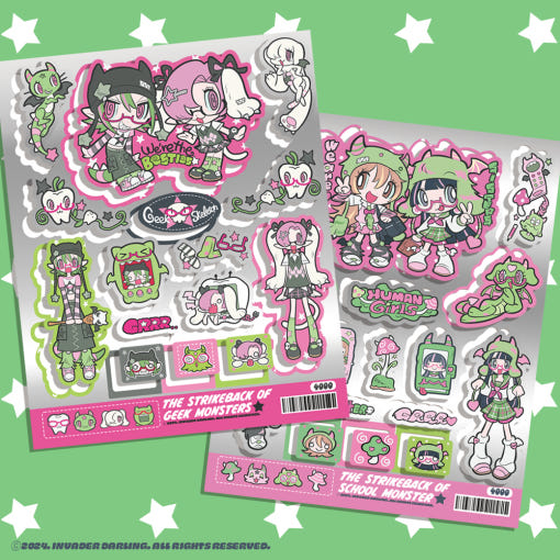 [Invaderdarling] The Strikeback of Monsters Sticker Sheet (2 types ...