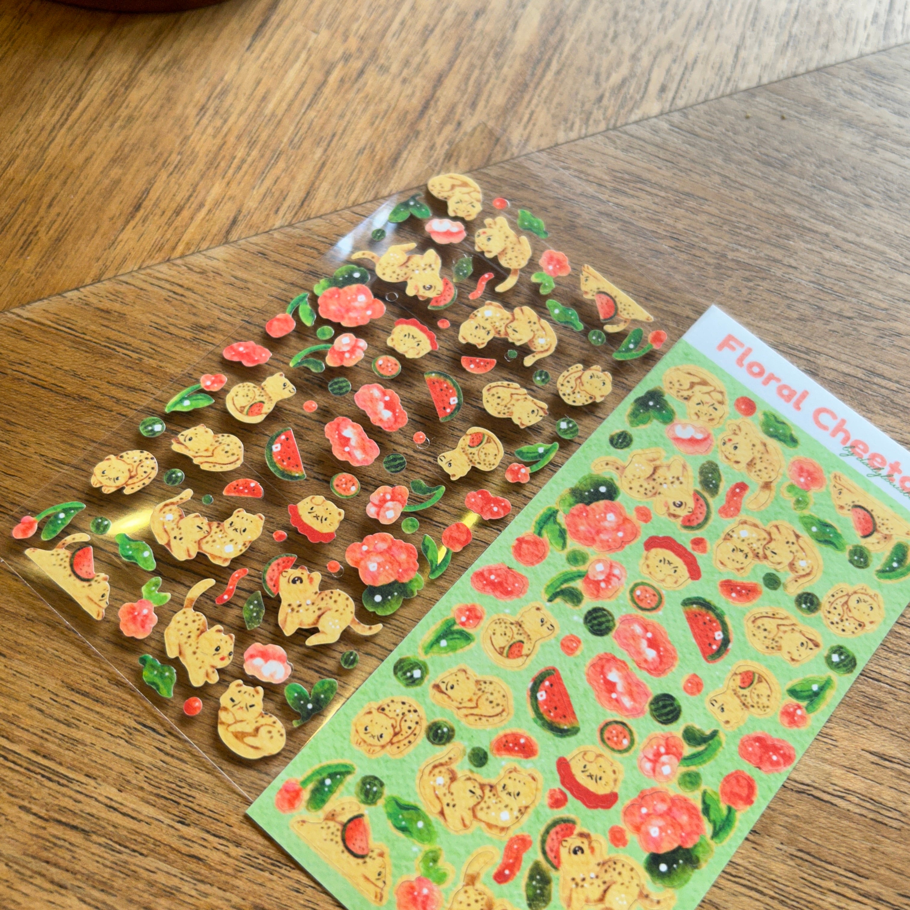 [Dailylouisbella] Floral Cheetah Deco Sticker (Velvet Matte, Mini) – It ...