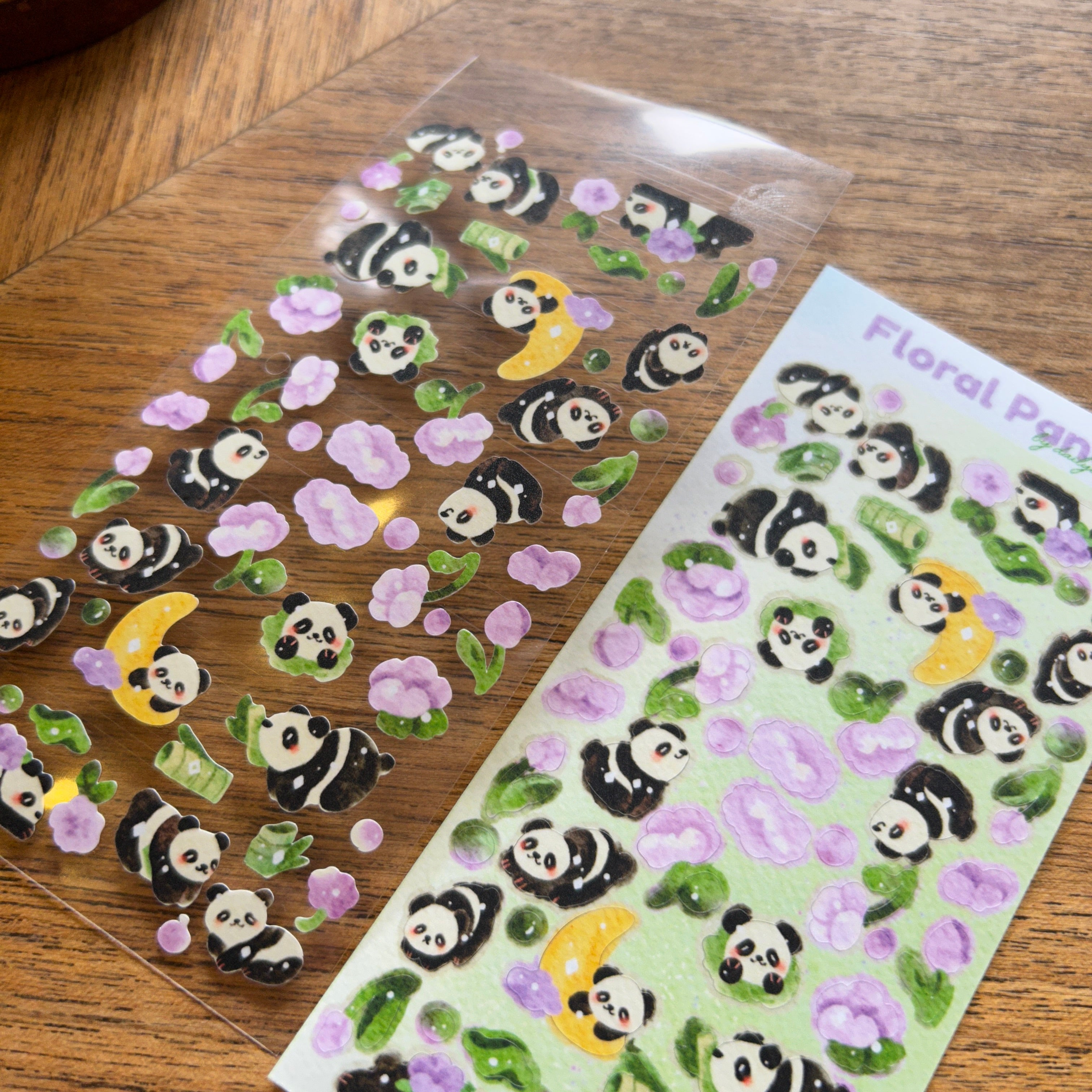 [Dailylouisbella] Floral Panda Deco Sticker (Velvet Matte, Mini) – It's ...